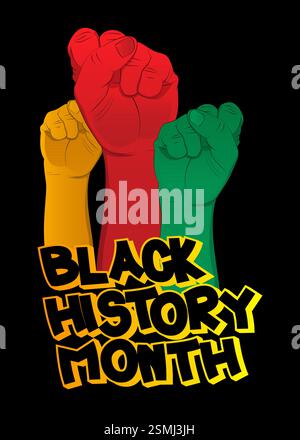 Cartoon Black History Month, comic book Celebration Poster. Retro ...