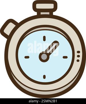 Stopwatch icon. Outline stopwatch vector icon color flat isolated Stock ...