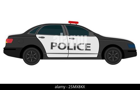 police car vehicle flat style vector illustration isolated on white ...