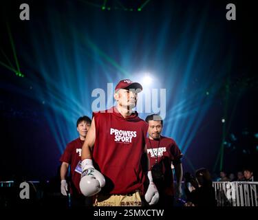 Tokyo, Japan. 24th Jan, 2025. Champion Goki Kobayashi enters the ring ...