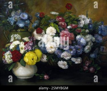 Flowers in three vases 1879 by Albert Dubois-Pillet Stock Photo - Alamy