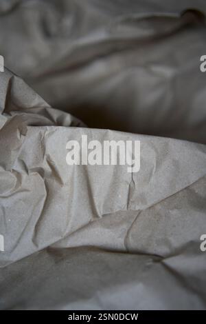 crumpled brown wrapping paper, texture, background Stock Photo - Alamy