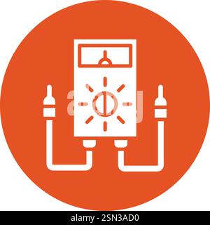 voltmeter icon logo sign vector outline in black and white color Stock ...