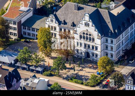Aerial view, Friedrich-Ebert-School, Kamen, Ruhr area, North Rhine ...