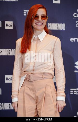 Sanremo, Italia. 13th Feb, 2025. Camelia Mihailescu wife Roberto ...