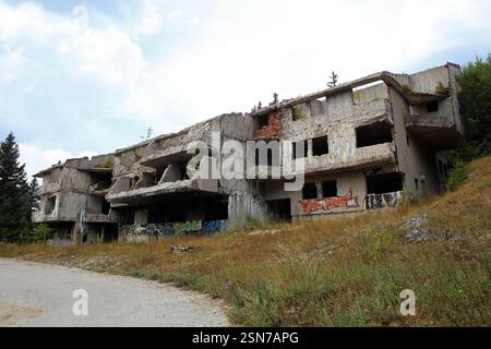 Former Olympic Hotel Igman near Mount Igman, damaged during Siege of ...