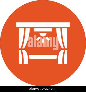 Stage icon logo sign vector outline in black and white color Stock ...