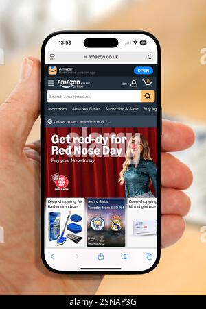 Amazon website on an iPhone 16 Plus Stock Photo - Alamy