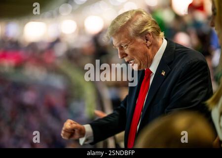 President Donald Trump at The Caesars Superdome, New Orleans, ahead of ...
