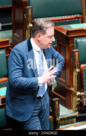 Prime Minister Bart De Wever pictured during a plenary session of the ...
