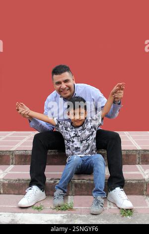 Divorced single dad spends quality time with his 5-year-old dark ...