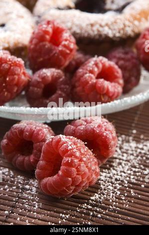 Raspberry cookies with fresh fruits, poland Stock Photo - Alamy