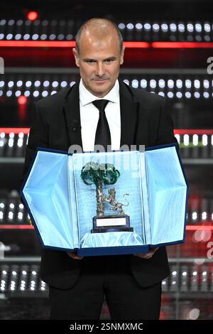 Sanremo, . 14th Feb, 2025. Third Evening. Tony Effe accompanied by his ...