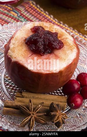 Baked apples with cranberry jam, lodz, poland Stock Photo - Alamy