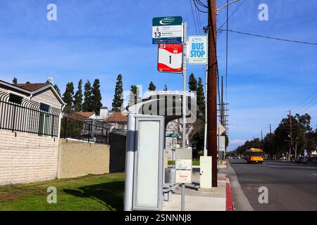 Carson, California: Bus Stop with Torrance Transit, Long Beach Transit ...