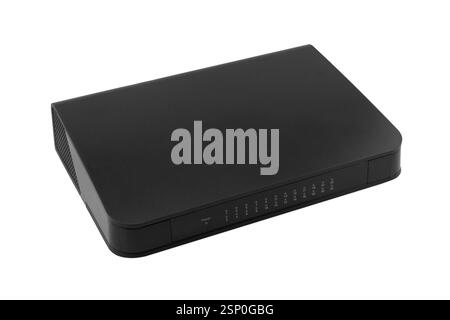 Networking ethernet 24 port switch isolated on white background ...