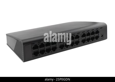 Networking ethernet 24 port switch isolated on white background ...