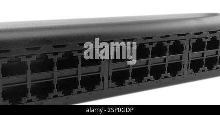 Networking ethernet 24 port switch isolated on white background ...
