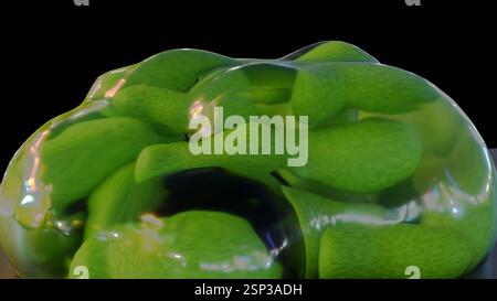 3D rendering, a lumpy mass represents the extracellular polymeric ...