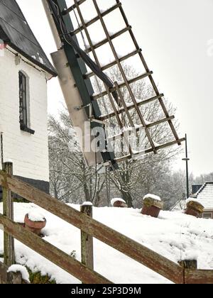 A detailed view of the windmill blades or sails in Rolde, Netherlands ...