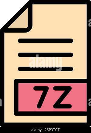 File format 7Z logo design. Document file icon, internet, extension ...