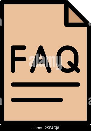 Vector illustration of colorful faq icons on white background Stock ...