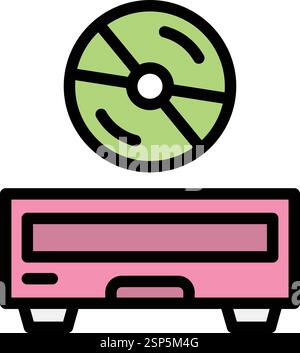 CD-ROM icon sign. Set with eleven colored buttons for your site. Vector ...