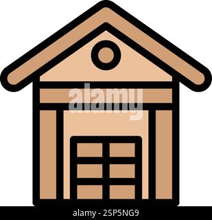 warehouse line icon, outline symbol, vector illustration, concept sign ...