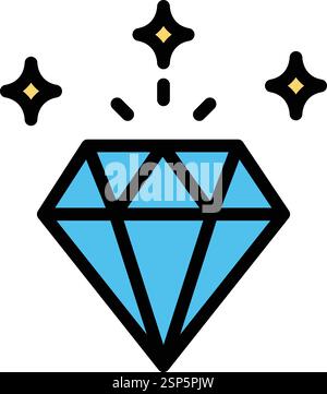 Diamond line icon, outline vector sign, linear style pictogram isolated ...