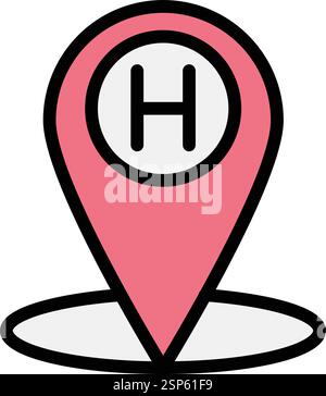 Location Pin icon vector, filled flat sign, solid pictogram isolated on ...