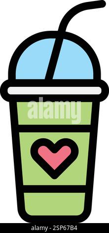 Frappe icon logo sign vector outline in black and white color Stock ...