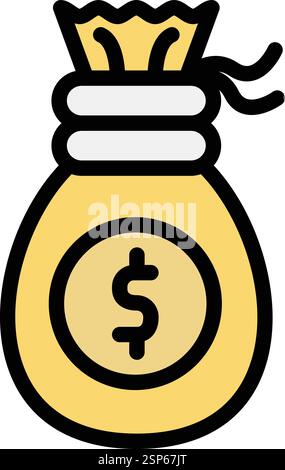 Money bag icon. Vector illustration . Template for your design Stock ...
