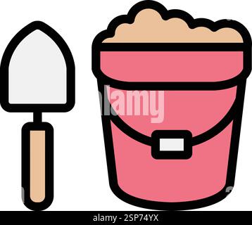 sand bucket beach icon vector illustration design Stock Vector Image ...