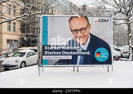 21 February 2025, Berlin: Friedrich Merz, CDU candidate for chancellor ...