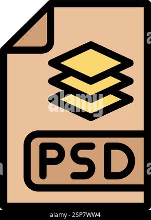 Photoshop file line icon, graphic resource template, vector ...