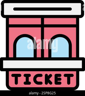 Ticket Office icon vector, filled flat sign, solid pictogram isolated ...