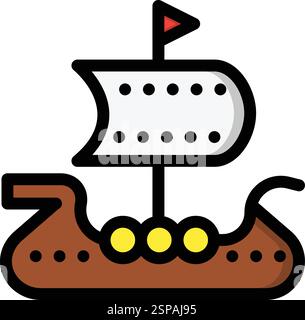 Viking ship icon logo design illustration vector Stock Vector Image ...