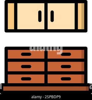 kitchen furniture glyph icon vector illustration Stock Vector Image ...