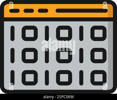 Binary Code icon vector, filled flat sign, solid pictogram isolated on ...