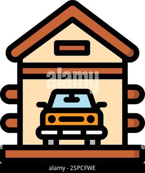Garage icon vector, filled flat sign, solid pictogram isolated on white ...