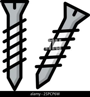 Screws icon vector, filled flat sign, solid pictogram isolated on white ...