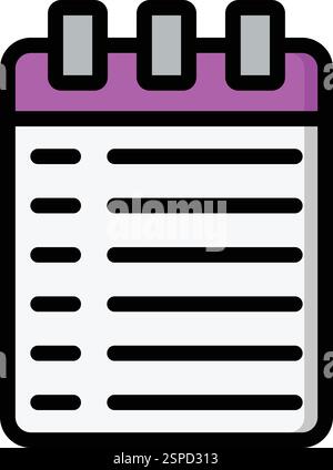 Notebook icon vector, filled flat sign, solid pictogram isolated on ...