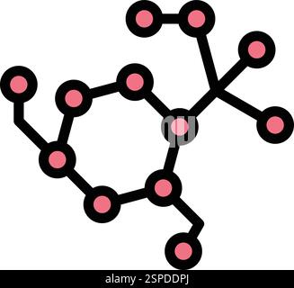 Molecule icon vector, filled flat sign, solid pictogram isolated on ...