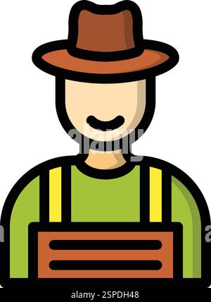 Farmer icon vector, filled flat sign, solid pictogram isolated on white ...