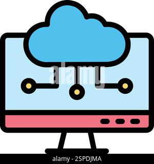 Cloud Computing icon vector, filled flat sign, solid pictogram isolated on white, logo ...