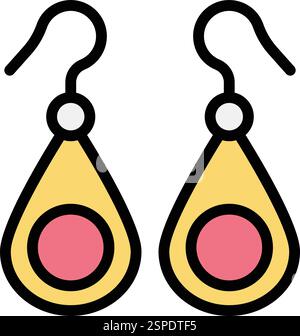 Earrings icon vector, filled flat sign, solid pictogram isolated on ...