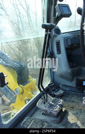 Lever for controlling an excavator with your hands Stock Photo - Alamy