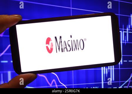 In this photo illustration, the Masimo Corporation logo is displayed on ...