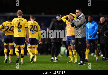 Derby County manager John Eustace during the Sky Bet Championship match ...