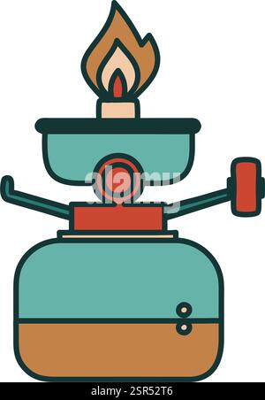 Portable stove icon simple vector. Gas cooker. Food flame Stock Vector ...